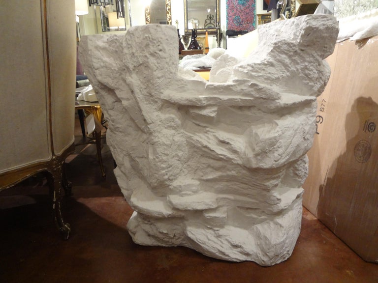 Midcentury Organic Modern Plaster Faux Rock Table Base at 1stDibs