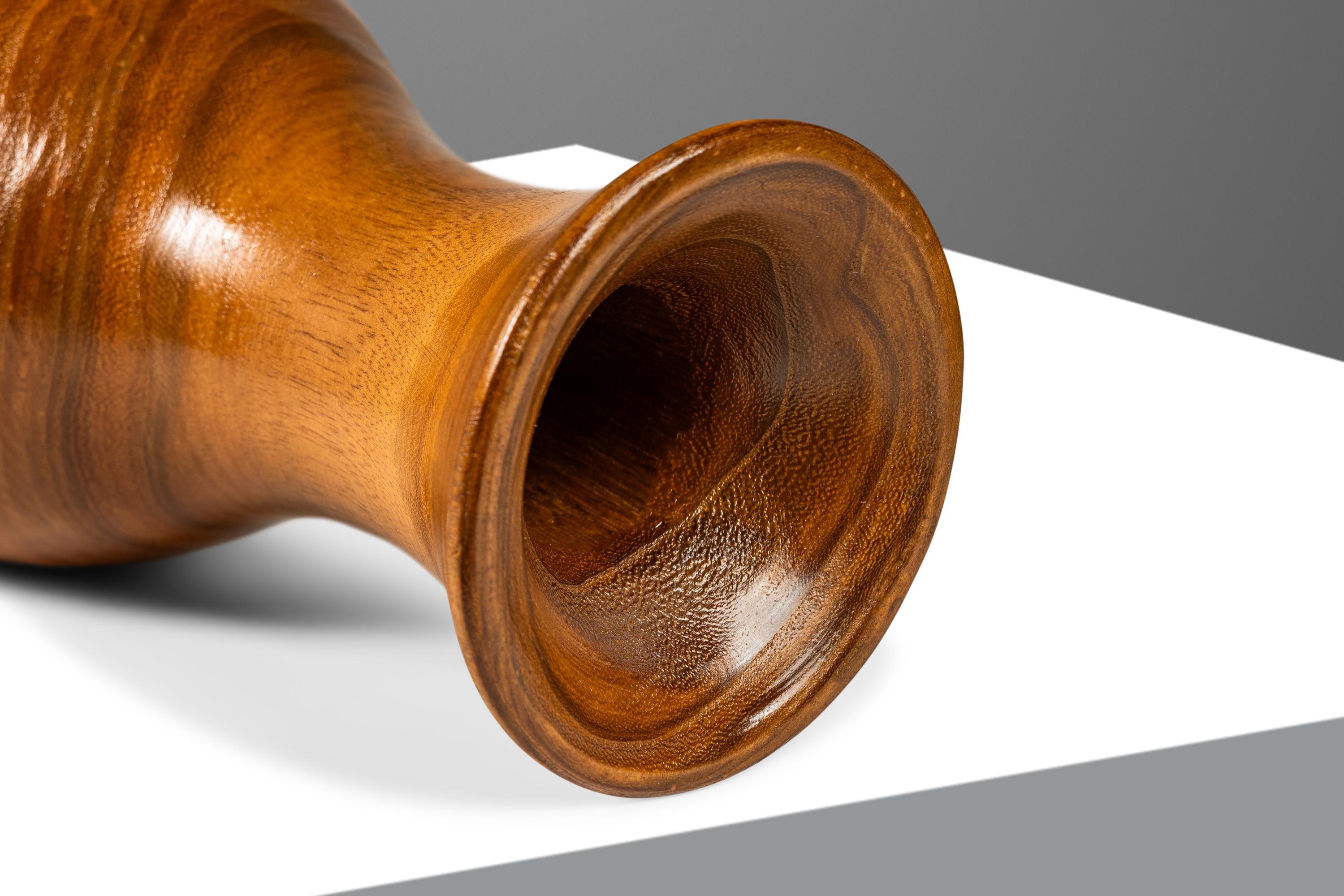 Mid-Century Organic Modern Wood-Turned Vase in Solid Honey Oak, USA, c ...