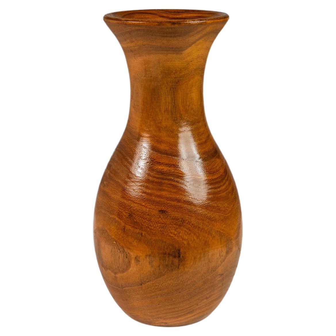 Mid-Century Organic Modern Wood-Turned Vase in Solid Honey Oak, USA, c ...