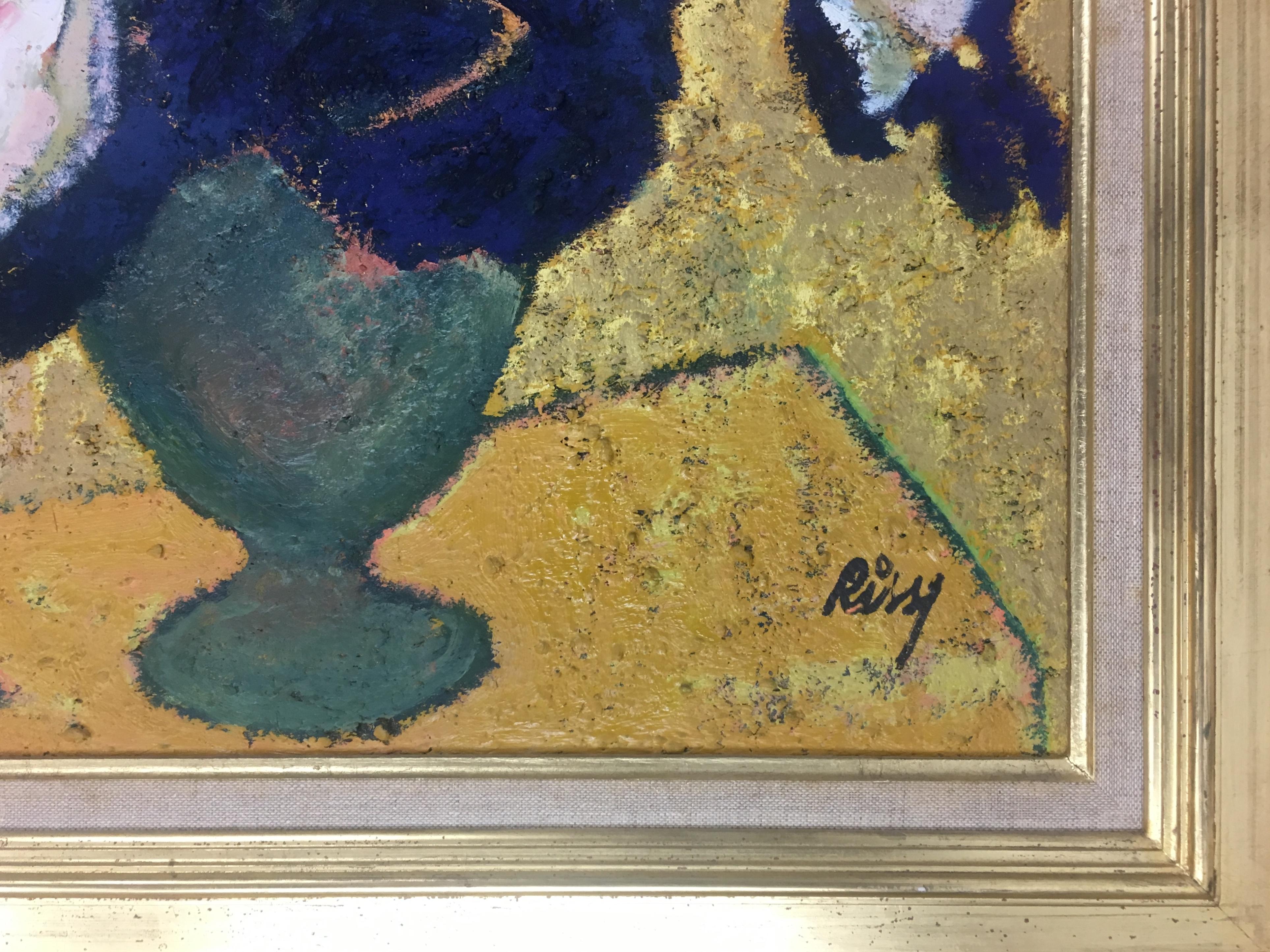 Midcentury Original Oil on Canvas Painting Signed RISY Dated 1967 at ...