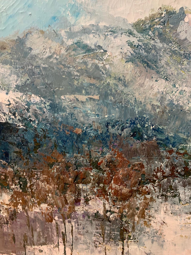 Midcentury Original Signed Barton Winter Landscape Oil Painting For ...