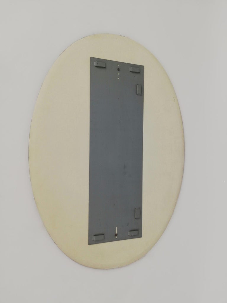 Midcentury Oval Bevelled Mirror by Cristal Art, Made in Fumè Mirrored ...