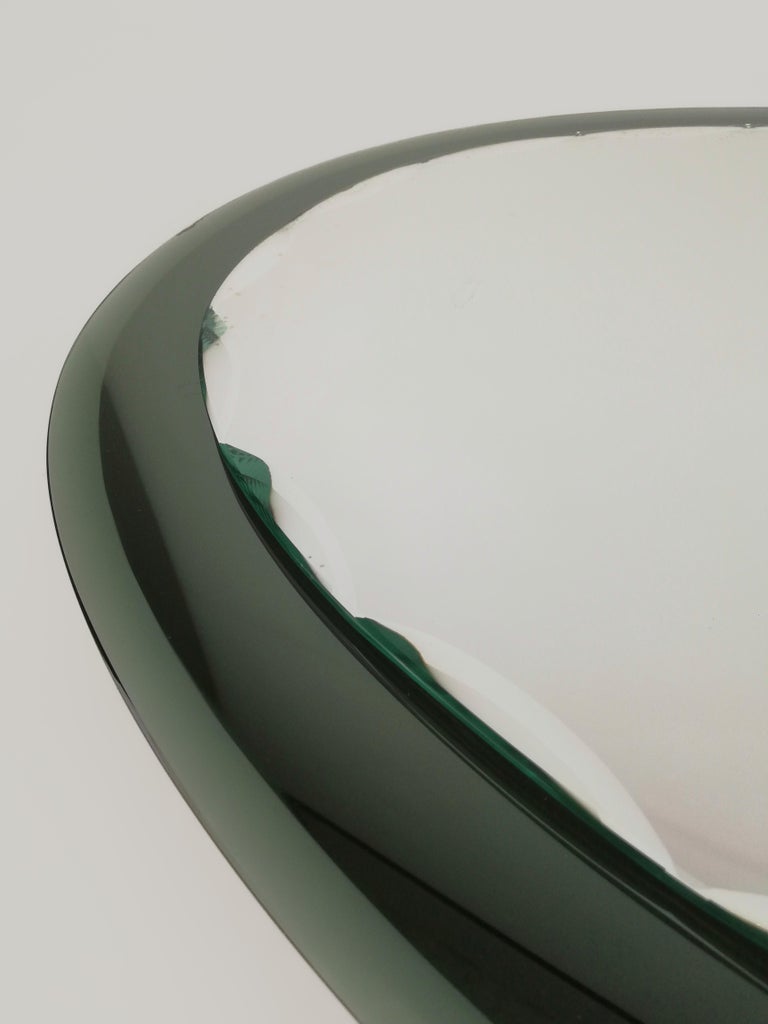 Midcentury Oval Bevelled Mirror by Cristal Art, Made in Fumè Mirrored ...