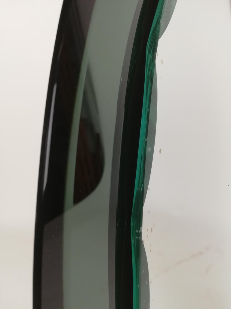 Midcentury Oval Bevelled Mirror by Cristal Art, Made in Fumè Mirrored ...