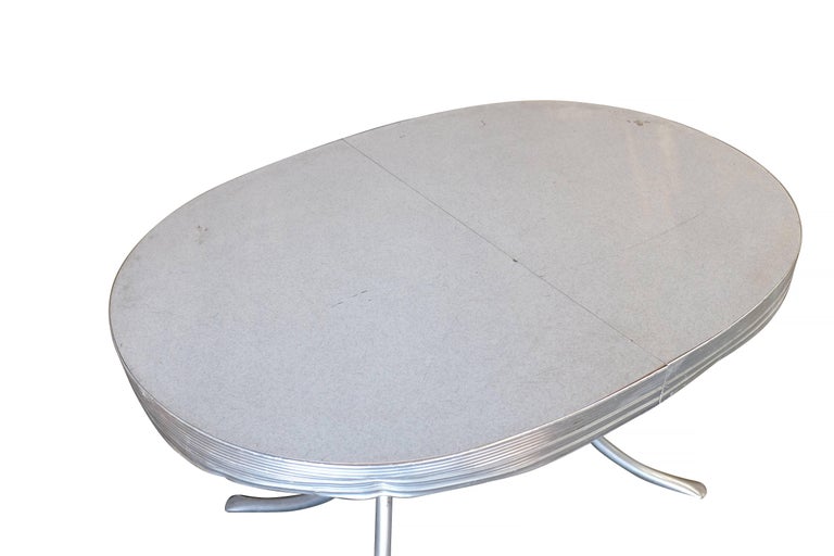 Midcentury Oval Formica Kitchen Dining Table with Chrome Legs at ...
