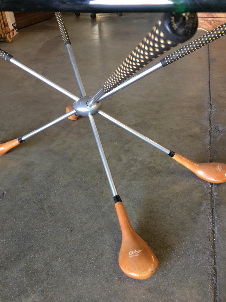 Midcentury Oval Glass Golf Club Coffee Table at 1stDibs | golf coffee ...