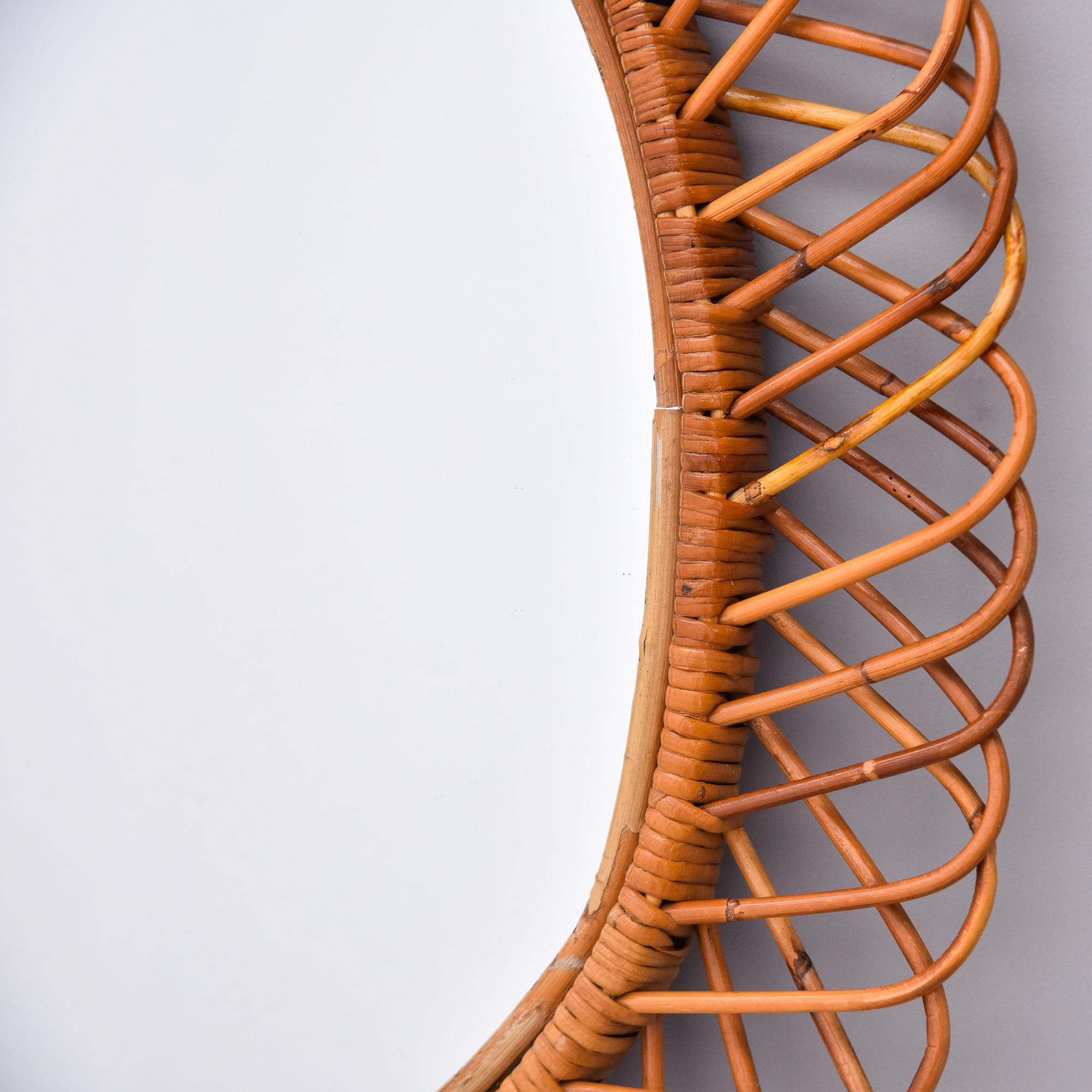 Midcentury Oval Mirror with Woven Rattan or Wicker Frame For Sale at ...