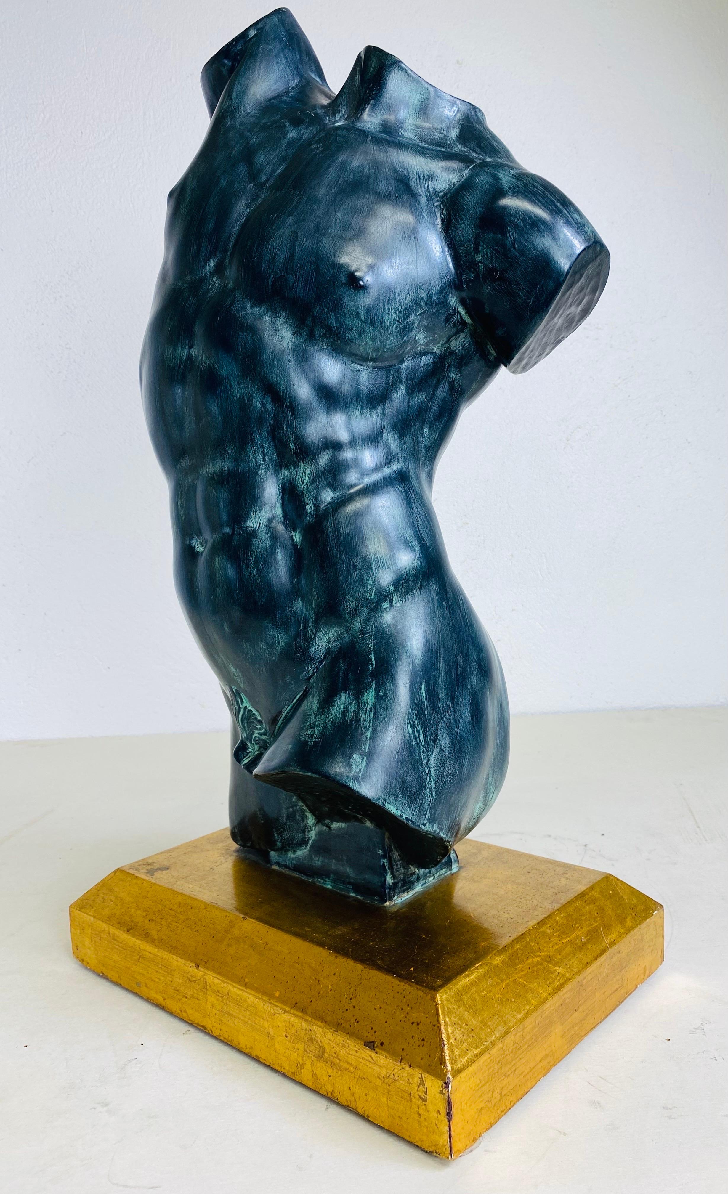 Mid century oversized Italian male nude plaster torso For Sale at 1stDibs