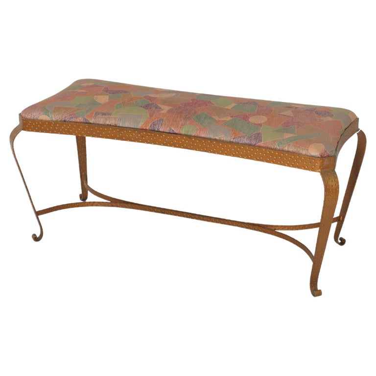 Mid-Century P. L. Colli Two Seat Gilded Curved Metal Bench, 40s For ...