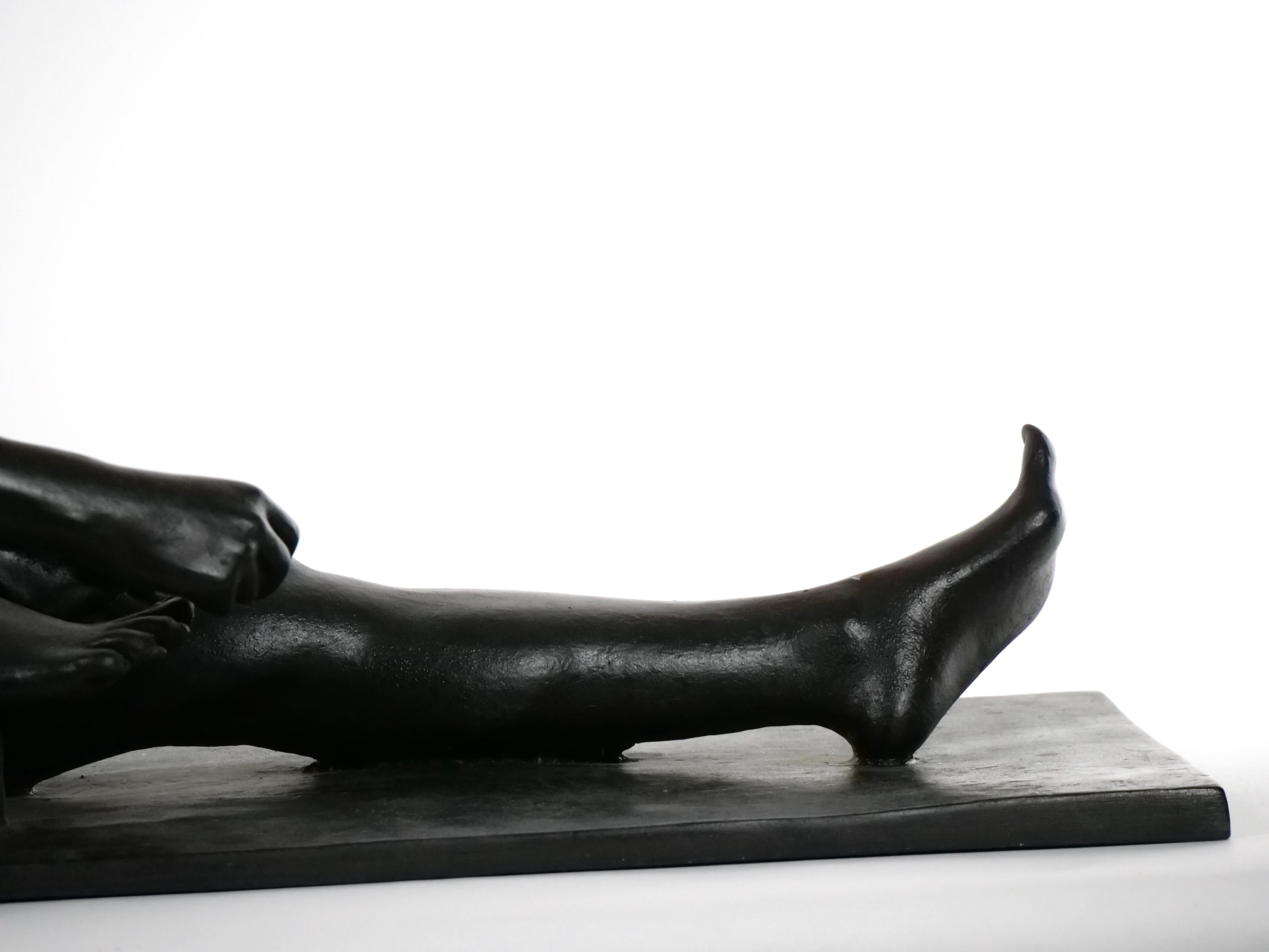 Midcentury Painted Plaster Figural Seated Nude Sculpture For Sale at ...