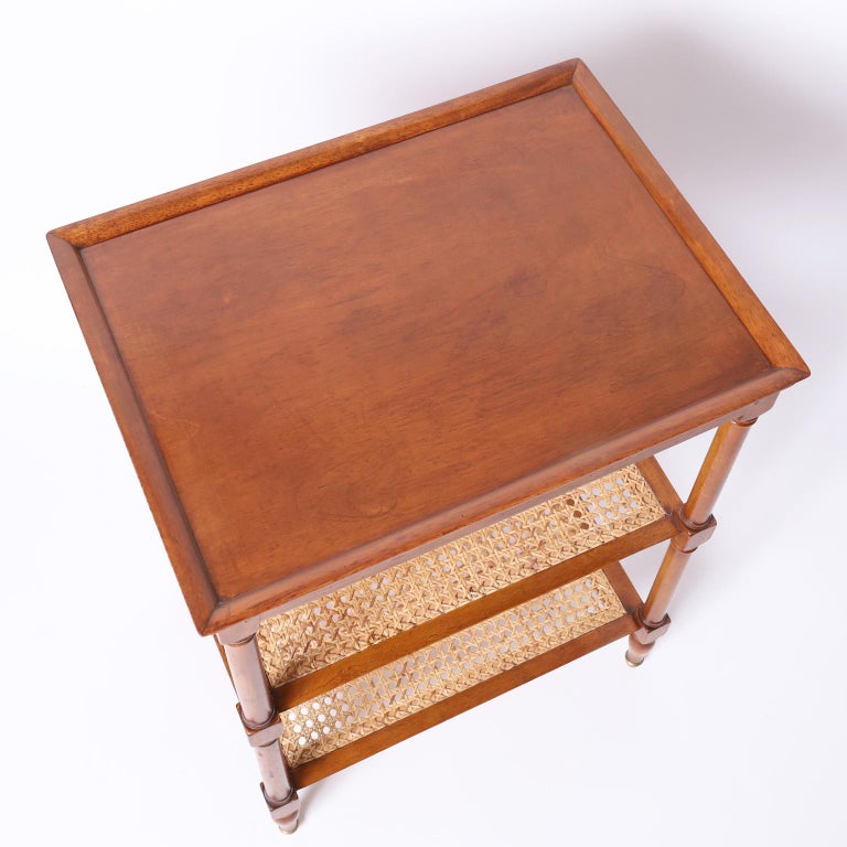 Mid Century Pair of British Colonial Style Three Tiered Stands or ...