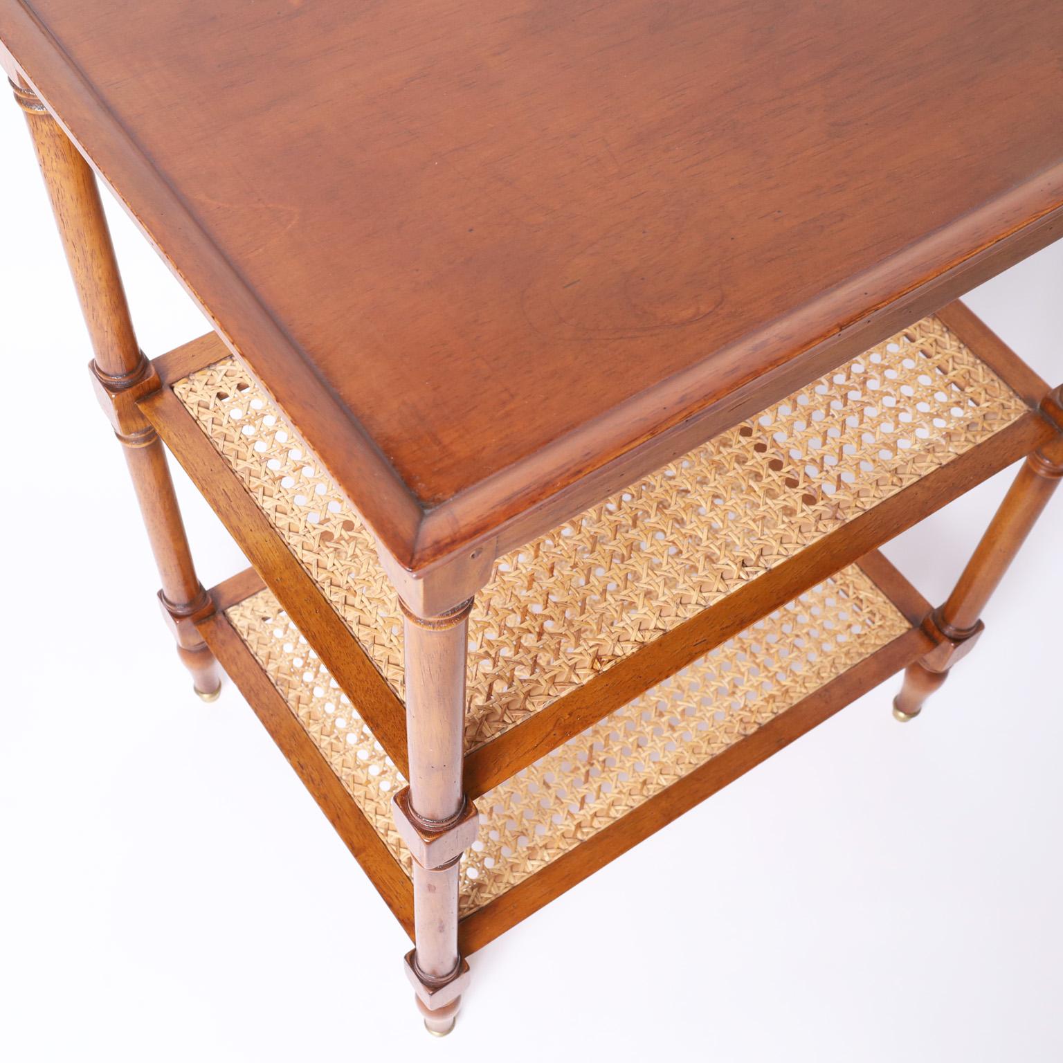 Midcentury Pair of British Colonial Style Three Tiered Stands or Tables ...