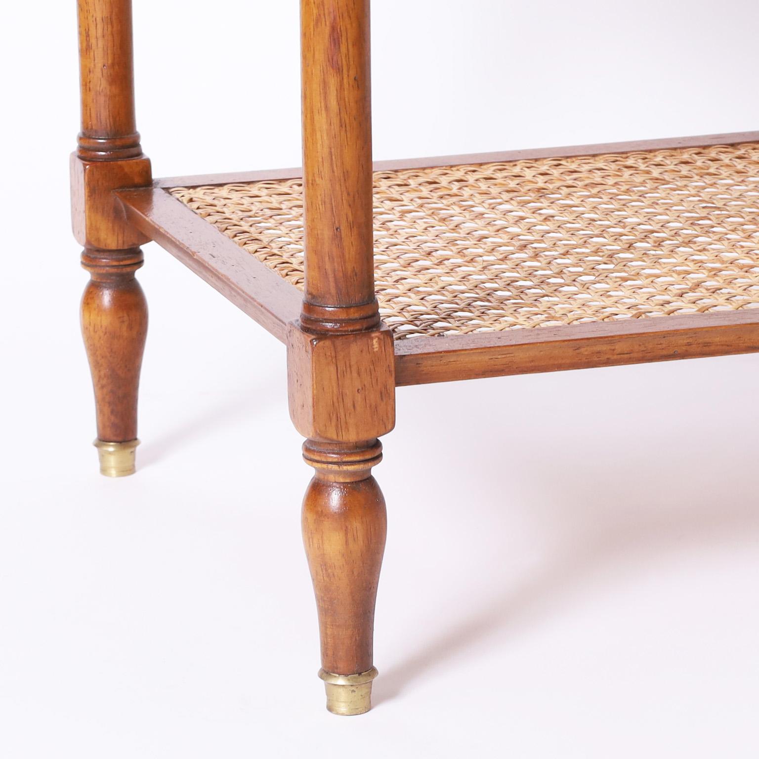 Midcentury Pair of British Colonial Style Three Tiered Stands or Tables ...