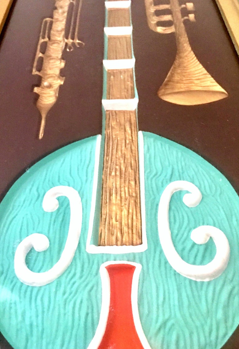 Midcentury Pair of Musical Instrument Shadow Box Painted Art by, Turner ...
