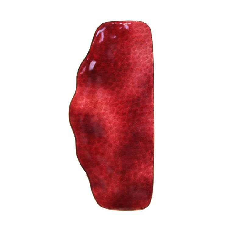 Mid-Century Paolo De Poli Red Enameled Copper Italian Door Handle ...