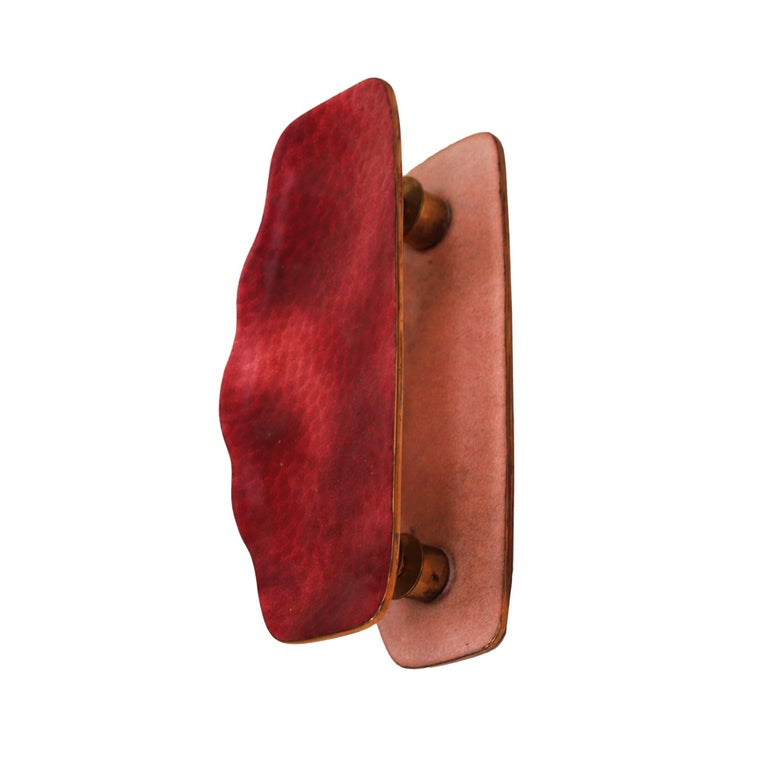 Mid-Century Paolo De Poli Red Enameled Copper Italian Door Handle ...