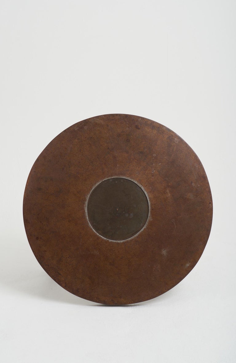 Midcentury Patinated Steel Coffee Table For Sale at 1stDibs