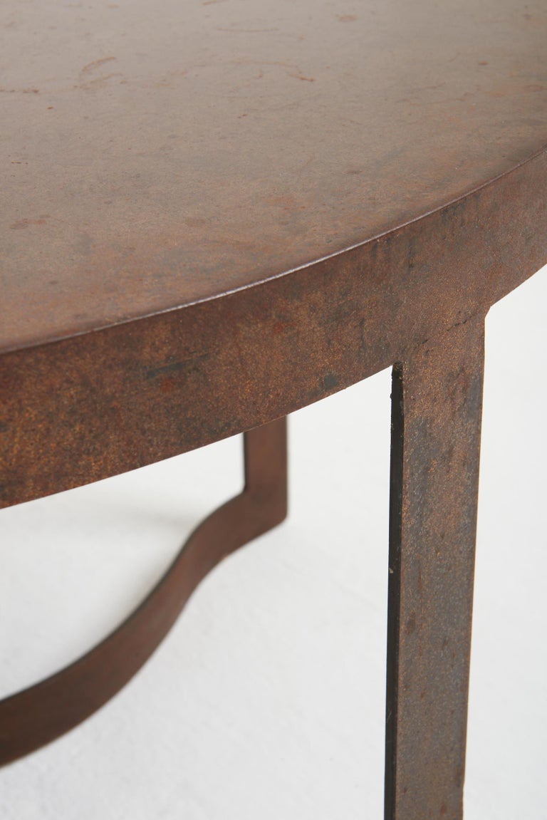 Midcentury Patinated Steel Coffee Table For Sale at 1stDibs