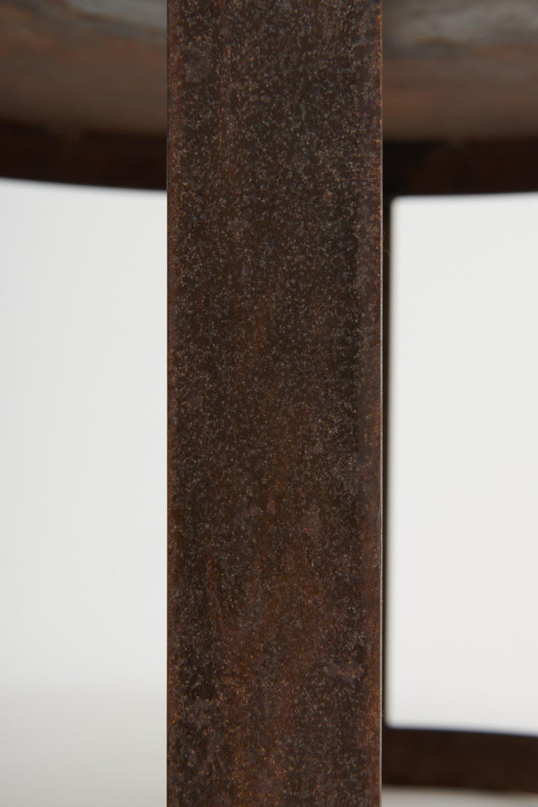 Midcentury Patinated Steel Coffee Table For Sale at 1stDibs