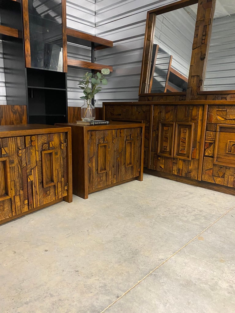 Mid Century Paul Evans Style Pueblo Brutalist Lane Bedroom Set - 6 ...