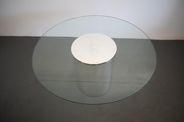 Mid Century Paul Mayen for Architectural Supplements Glass Dining Table ...