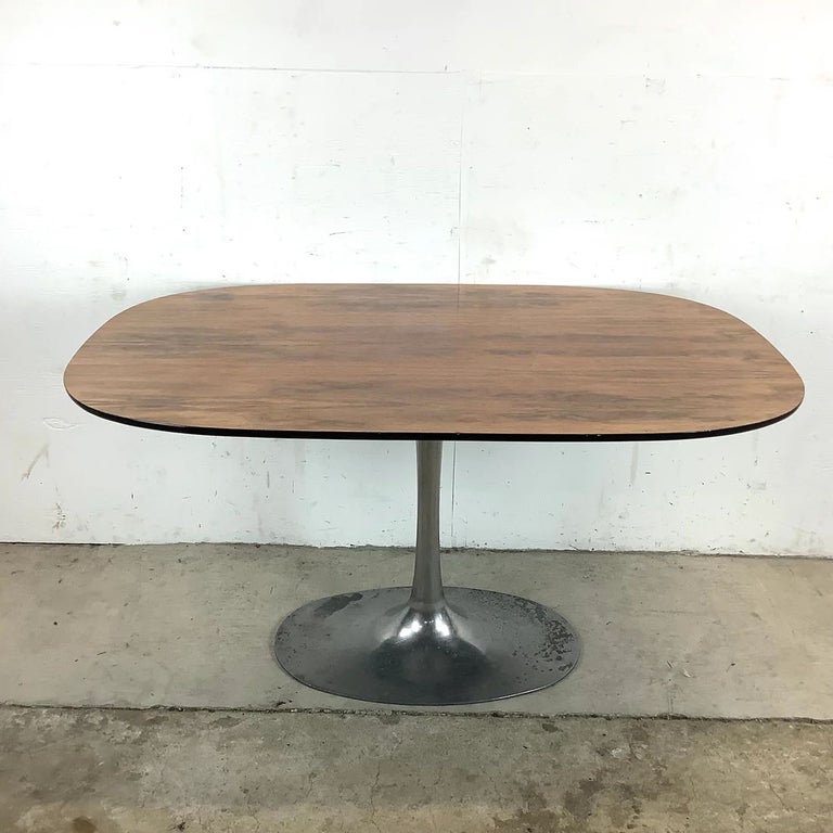 Midcentury Pedestal Dining Table by Arkana For Sale at 1stDibs