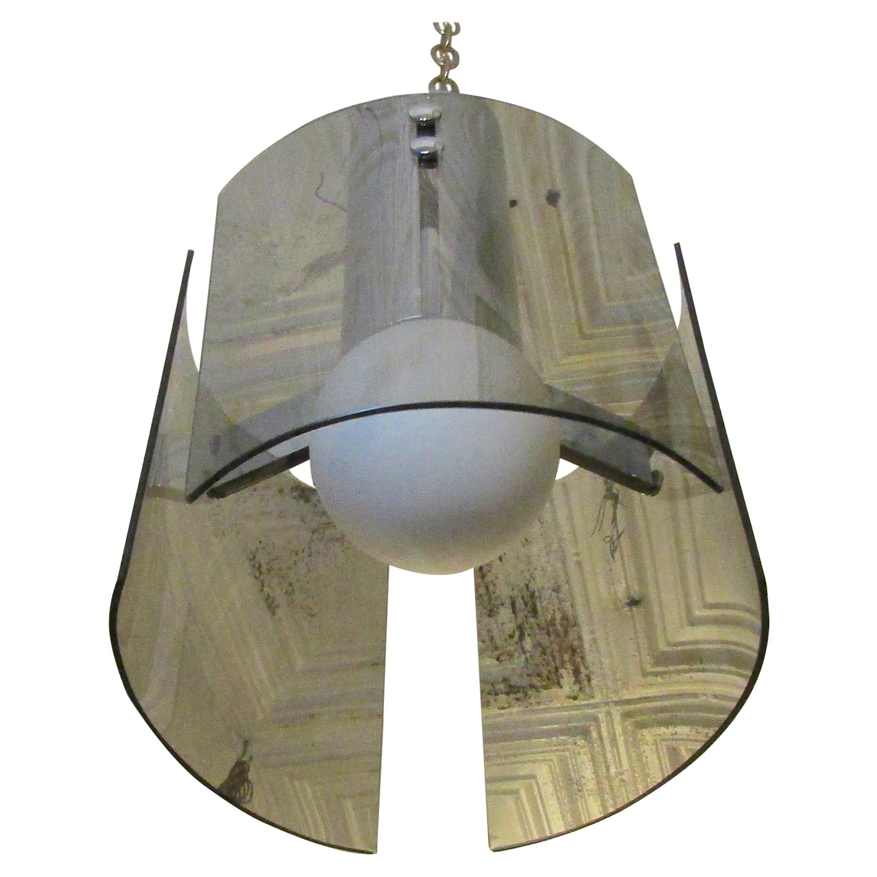 Mid Century Tri-Colored Pendant Light with Glass Shades at 1stDibs