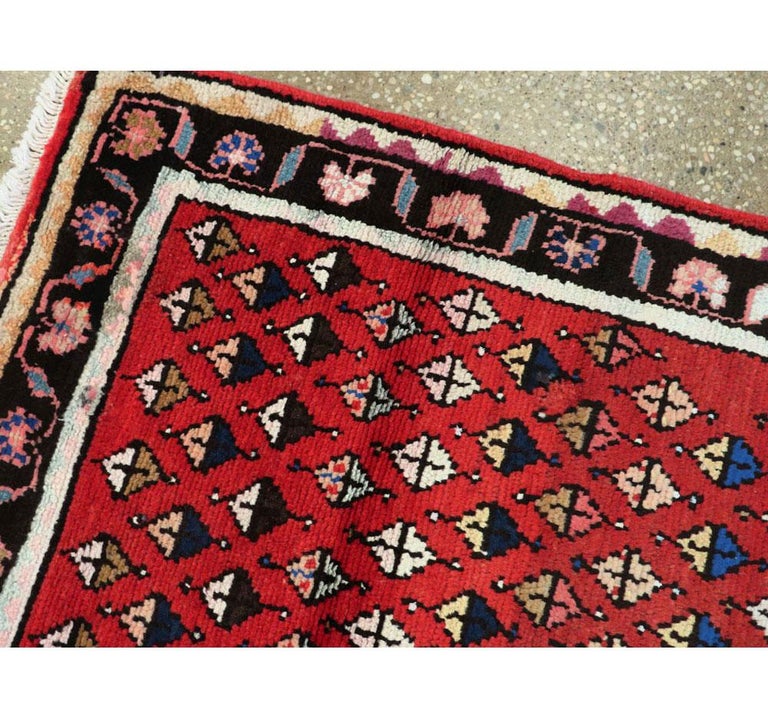 Midcentury Persian Folk Handmade Throw Rug in Red For Sale at 1stDibs ...