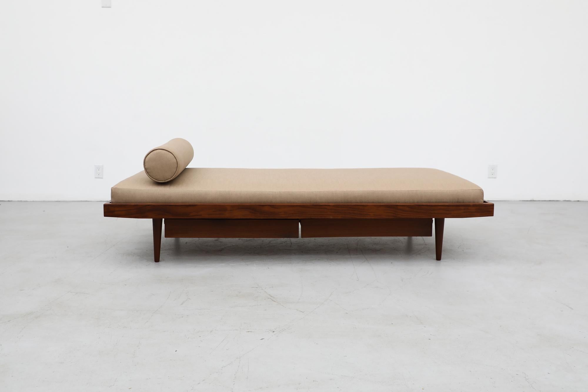 Midcentury Pierre Chapo Inspired Teak Daybed with Storage Drawers at 1stDibs