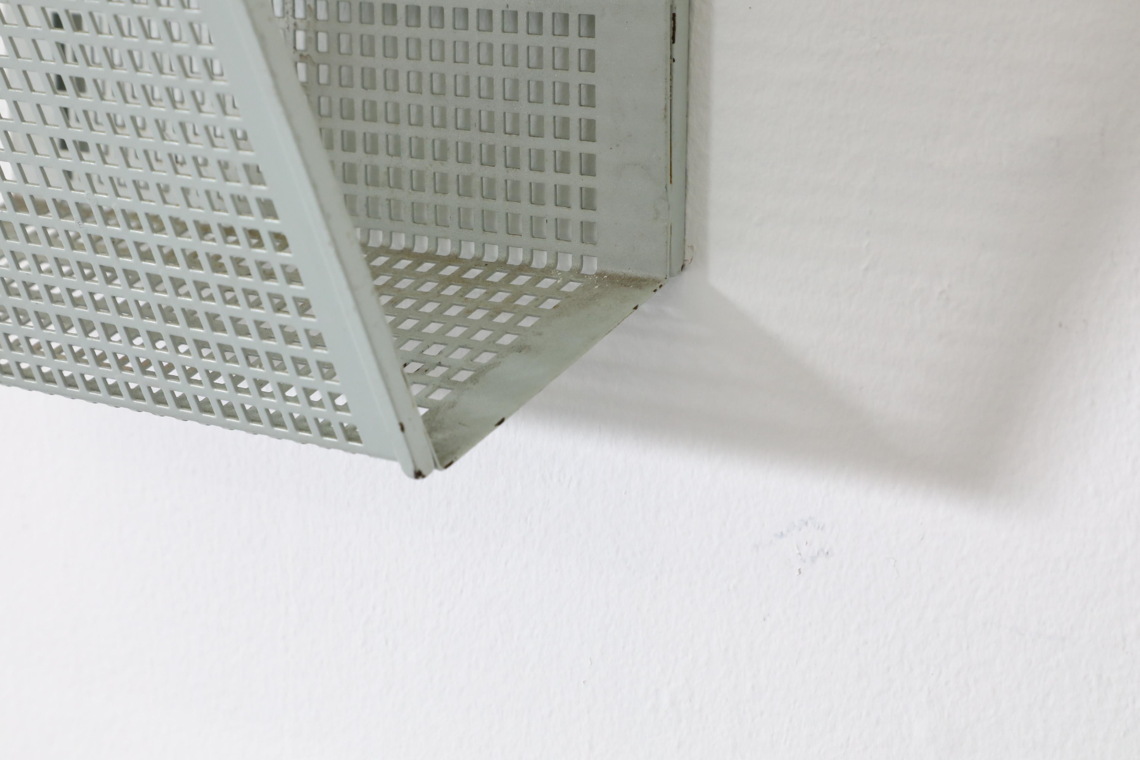 Mid-Century Pilastro Blue-Gray Enameled Metal Wall Shelf with ...