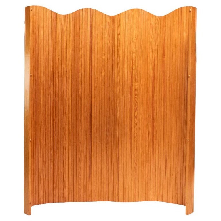 Mid Century Pine French Room Divider Screen For Sale at 1stDibs