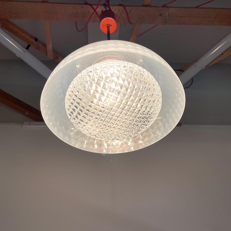 Mid-Century Plastic and Glass Pendant, Czechoslovakia For Sale at 1stDibs