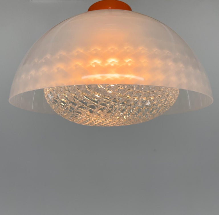 Mid-Century Plastic and Glass Pendant, Czechoslovakia For Sale at 1stDibs