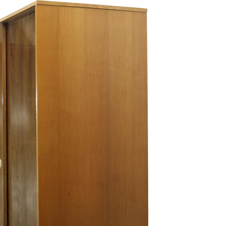 Midcentury Polished Ash Wardrobe For Sale at 1stDibs