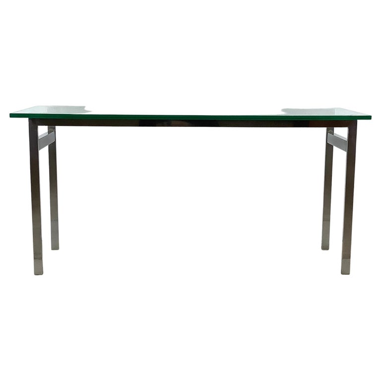 Mid-Century Polished Flat Steel Console Table after Milo Baughman For ...