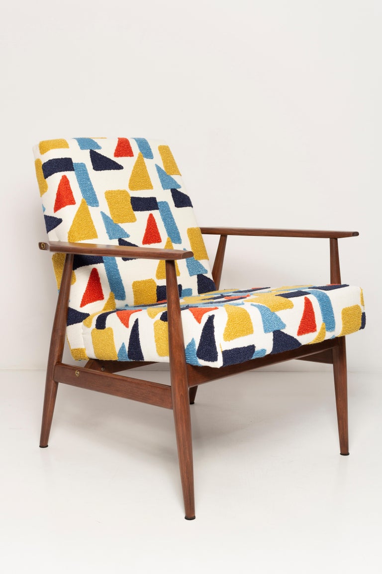 Mid-Century Pop Art White Boucle Dante Armchair, H. Lis, , Poland ...
