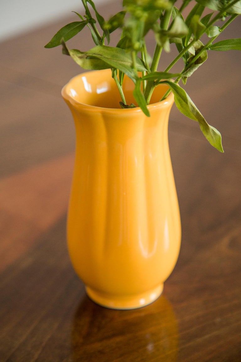 Midcentury Porcelain Yellow Mini Vase, Europe, 1960s For Sale at 1stDibs