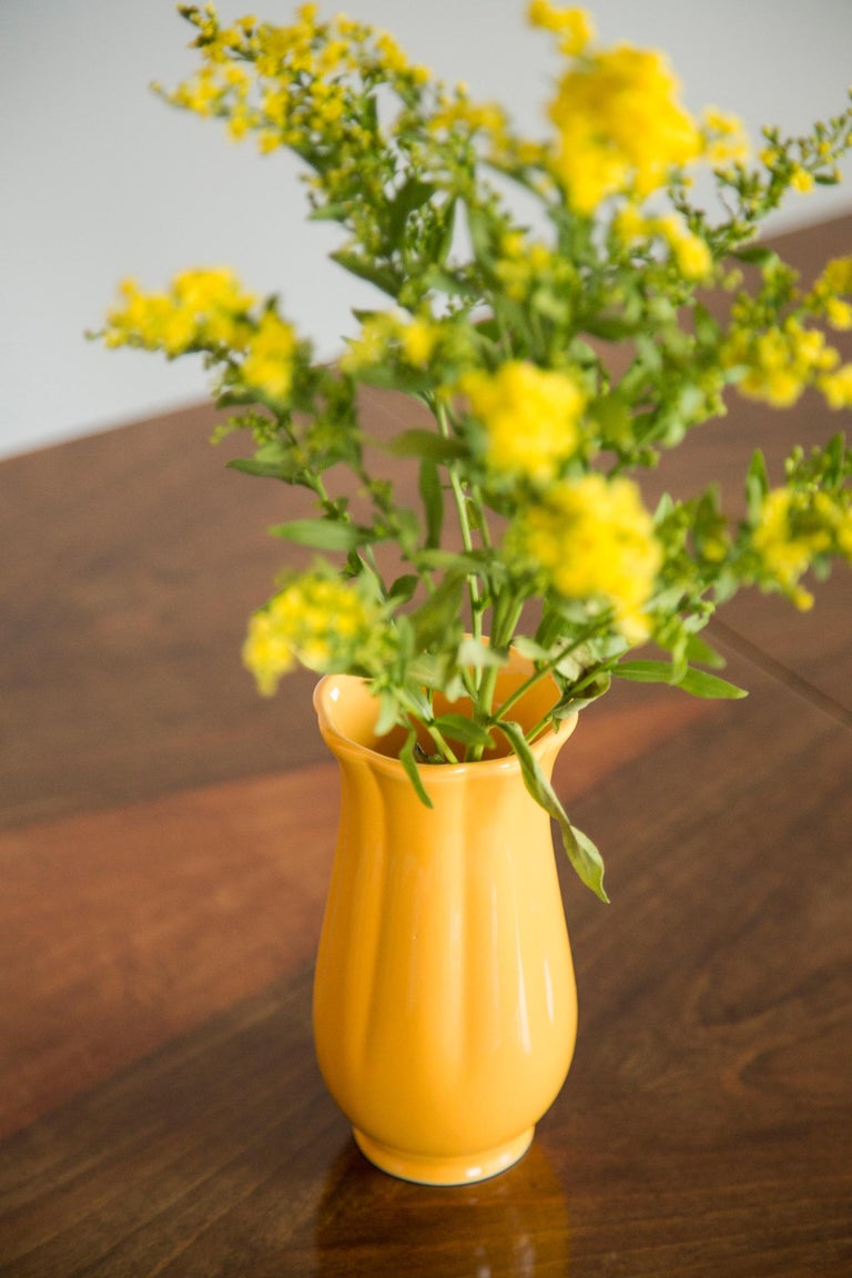 Midcentury Porcelain Yellow Mini Vase, Europe, 1960s For Sale at 1stDibs
