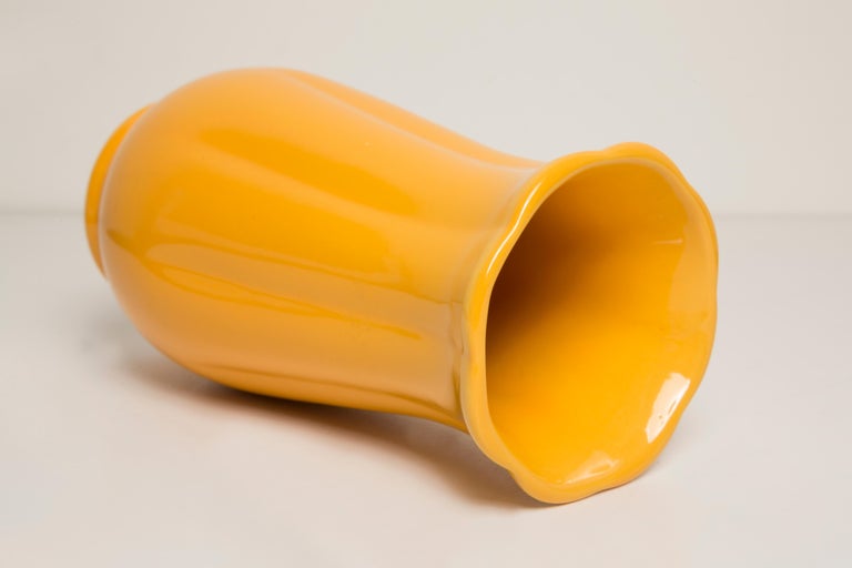 Midcentury Porcelain Yellow Mini Vase, Europe, 1960s For Sale at 1stDibs