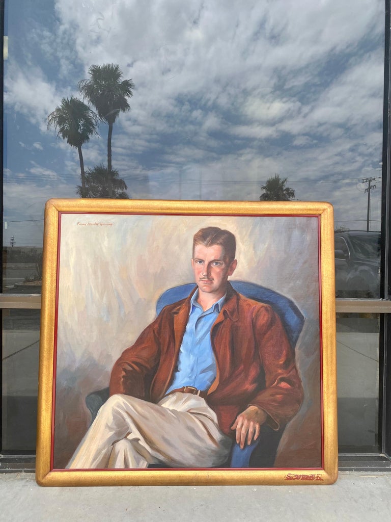 Portrait of a Handsome Man Oil Painting by Mid Century Artist For Sale ...