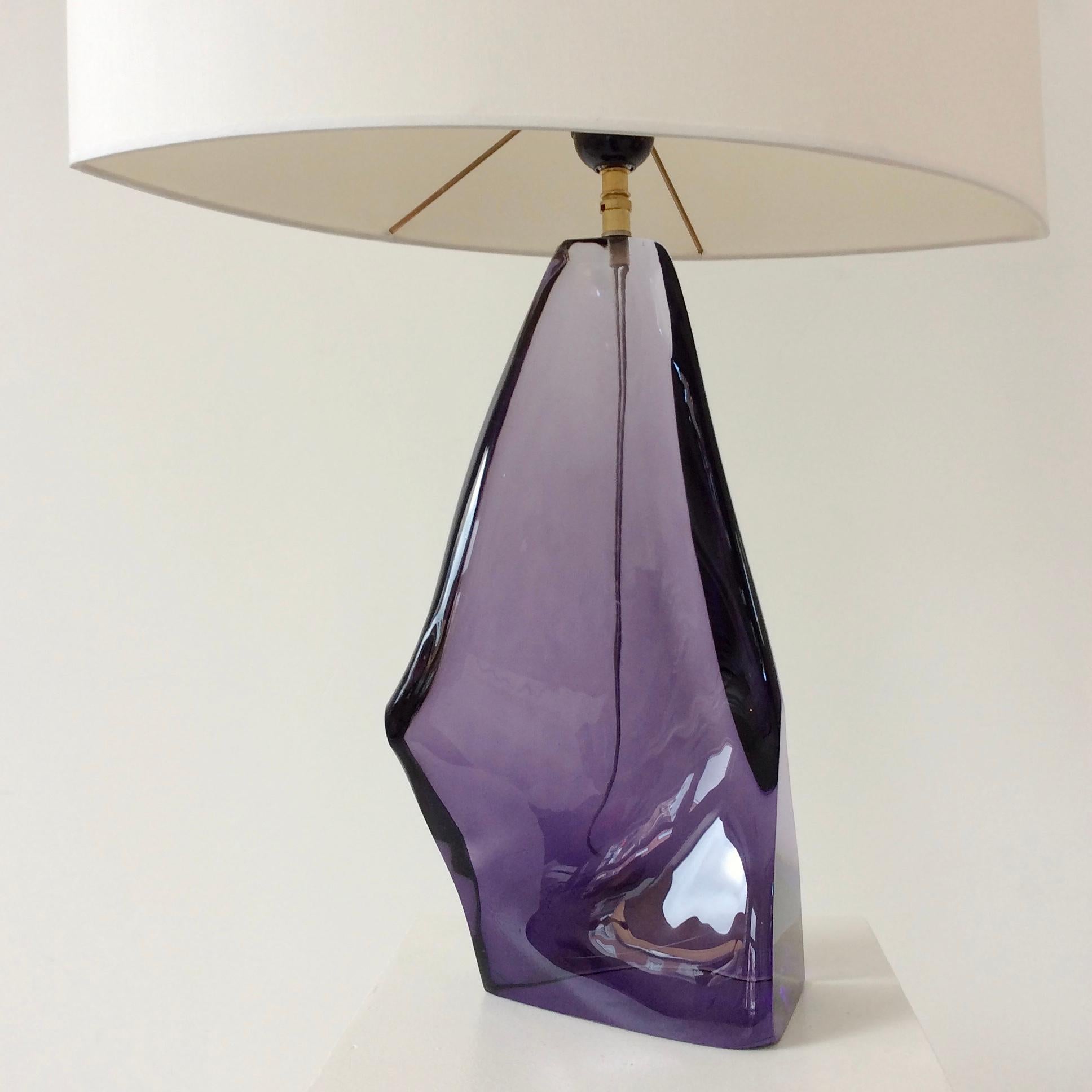 Mid-Century Purple Crystal Table Lamp, circa 1970, France at 1stDibs