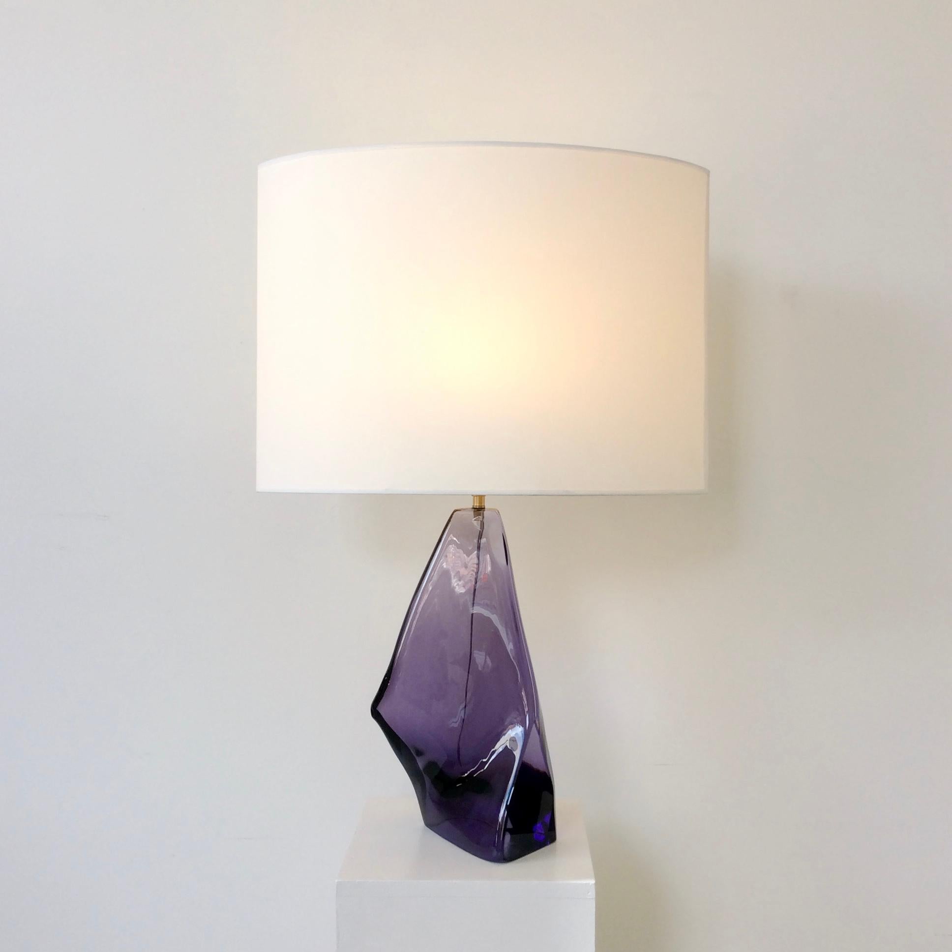 Mid-Century Purple Crystal Table Lamp, circa 1970, France at 1stDibs