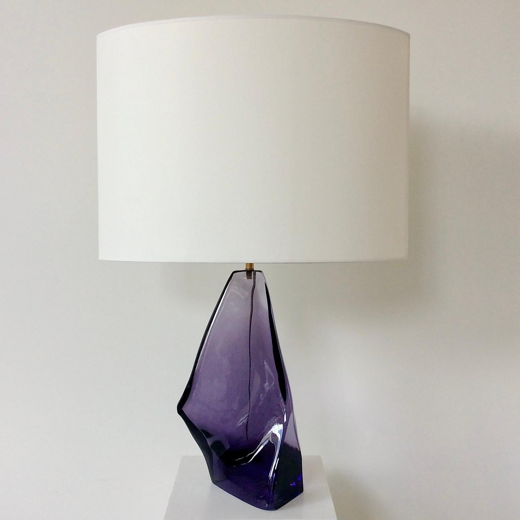 Mid-Century Purple Crystal Table Lamp, circa 1970, France at 1stDibs