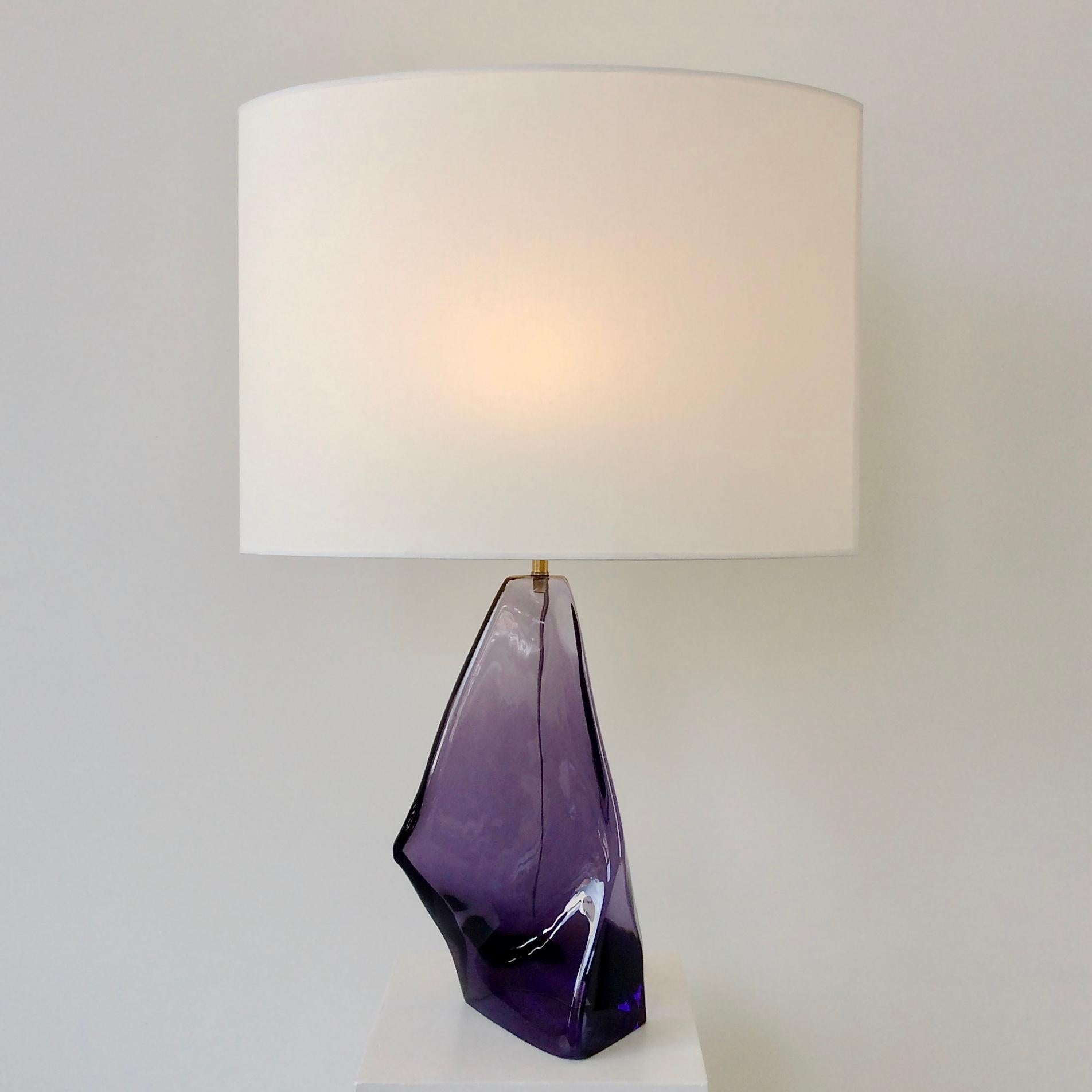 Mid-Century Purple Crystal Table Lamp, circa 1970, France at 1stDibs