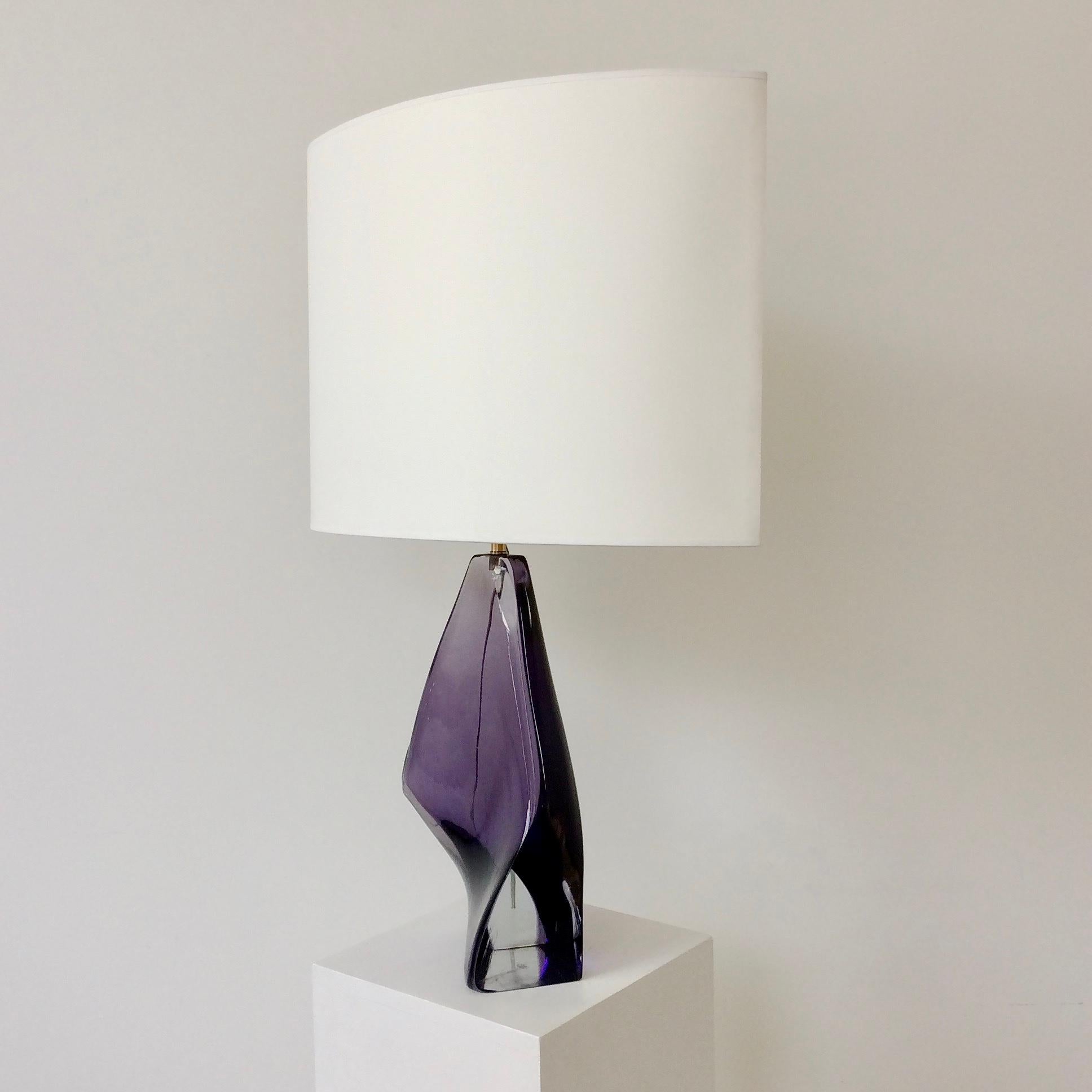 Mid-Century Purple Crystal Table Lamp, circa 1970, France at 1stDibs