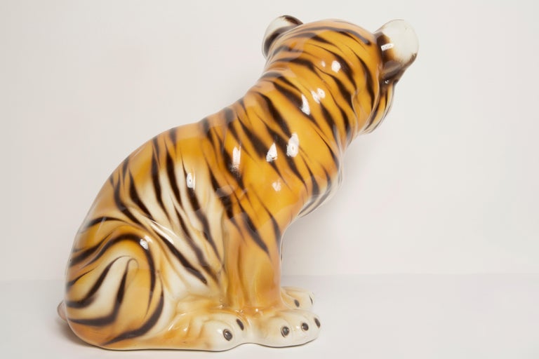 Midcentury Rare Medium Tiger Ceramic Sculpture, Portugal, 1960s For ...