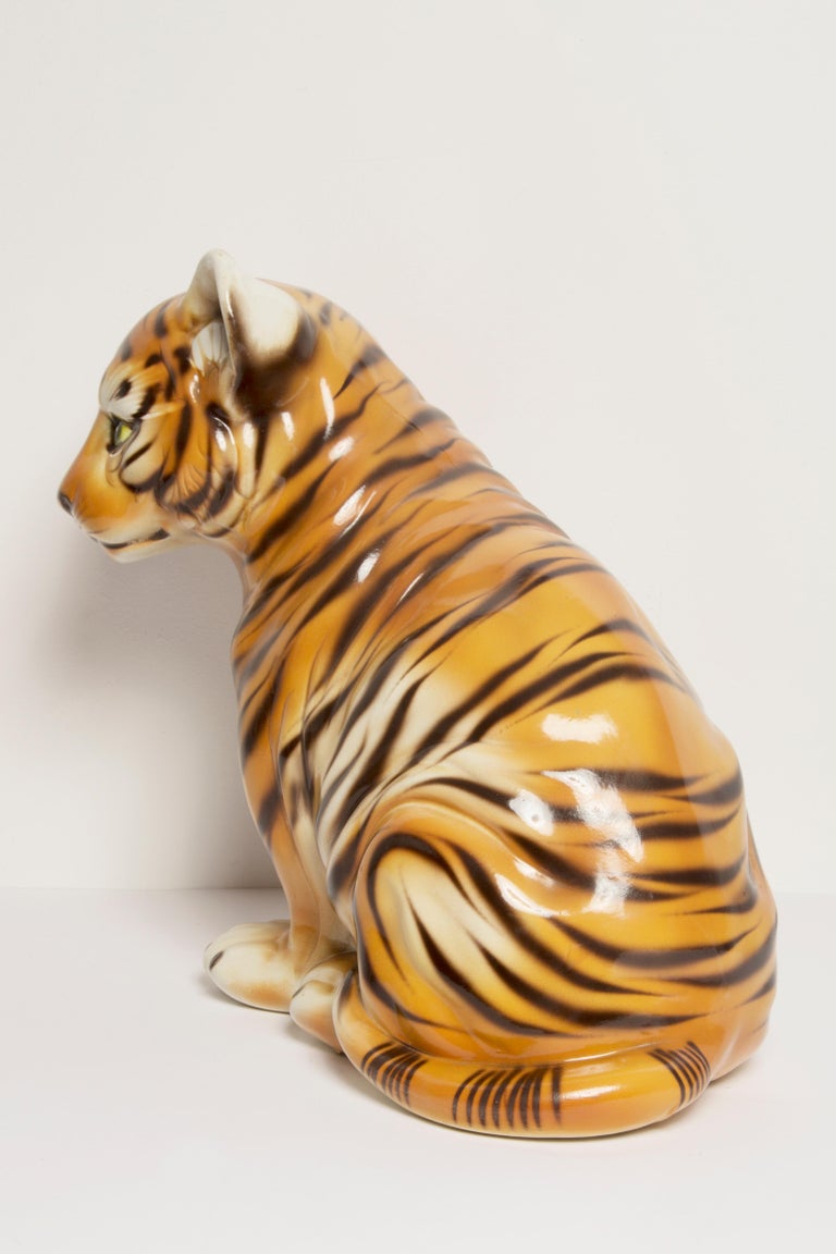 Midcentury Rare Medium Tiger Ceramic Sculpture, Portugal, 1960s For ...