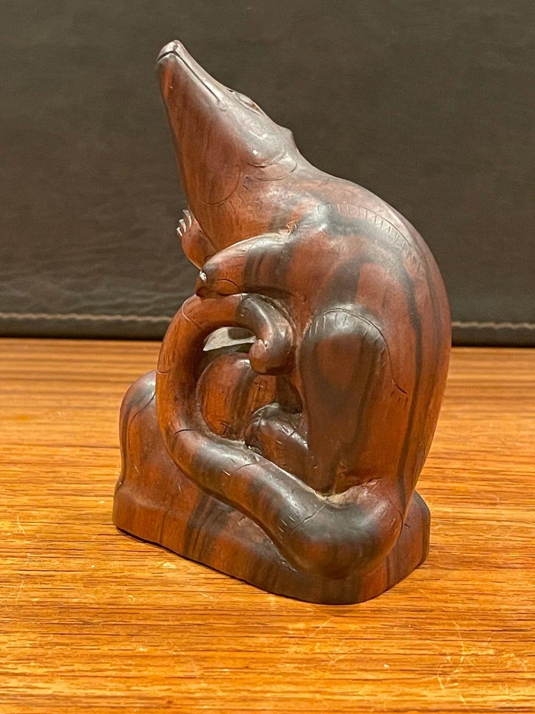 Mid-Century Rat / Rodent Carving / Sculpture in Rosewood For Sale at ...