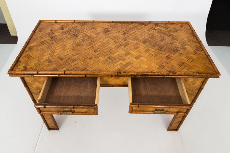 Midcentury Rattan Desk at 1stDibs