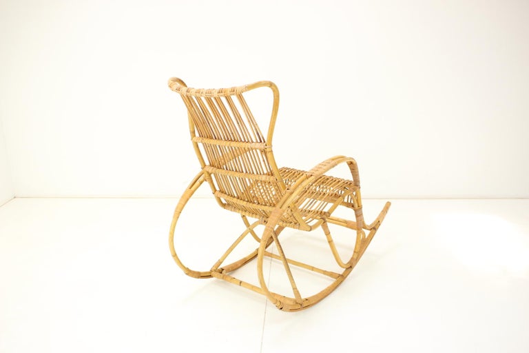 Mid-Century Rattan Rocking Chairs, 1960's For Sale at 1stDibs